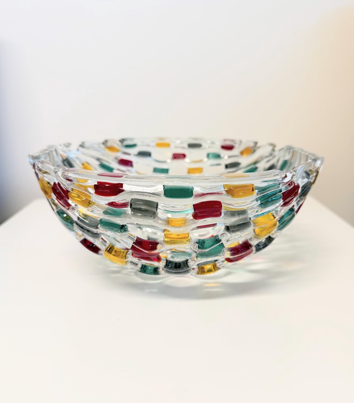 Handmade Fused Glass Sculpture – Art Glass Centerpiece, Modern ...