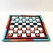 Checker Board Fused Glass Rainbow Checkers Set Chess Board Glass Art ...