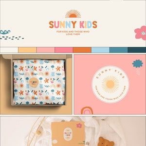 Custom Baby and Kids Branding Kit, Hand Drawn Logos for Small Business ...