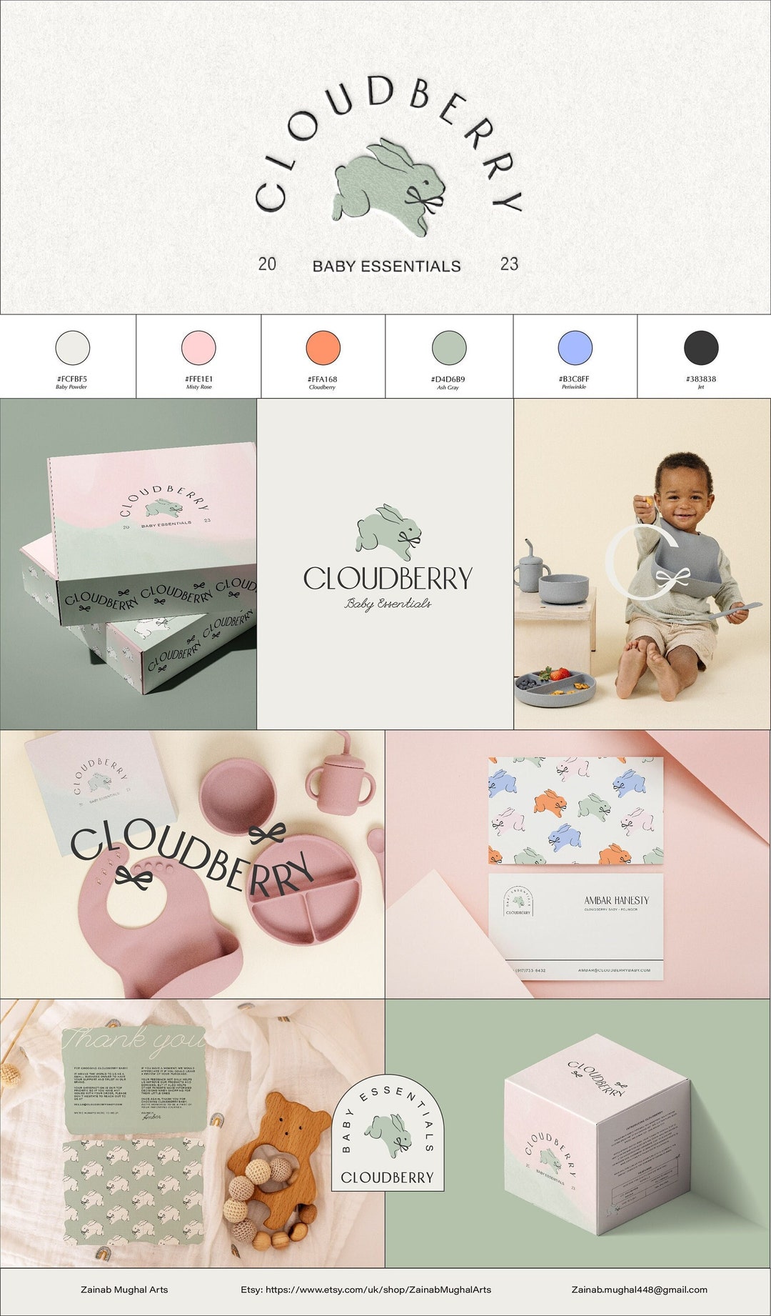 Custom Baby and Kids Branding Kit, Hand Drawn Logos for Small Business ...
