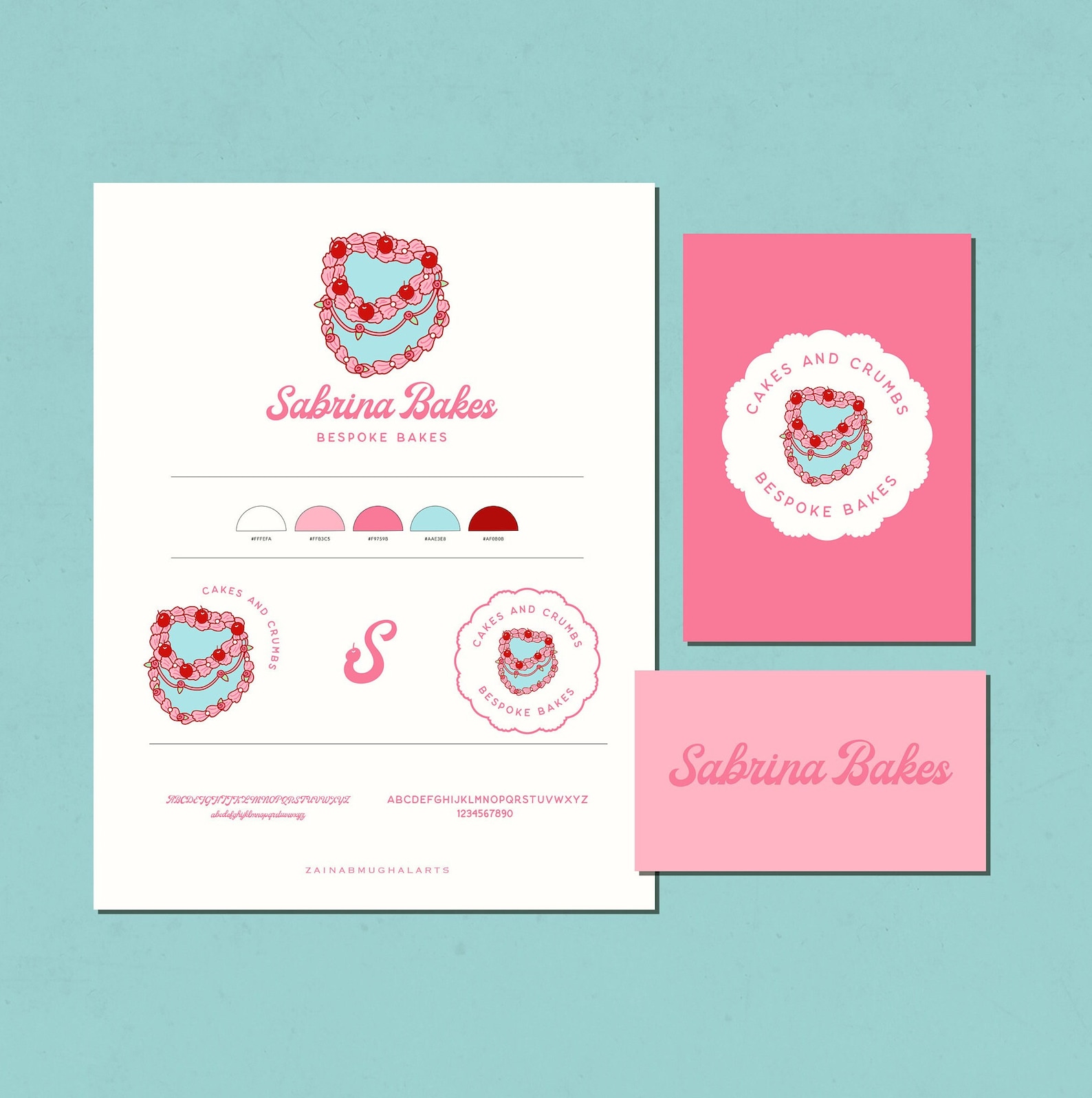 Vintage Cake Logo: 70s Bakery Branding, Pink Cherry Logo Design ...