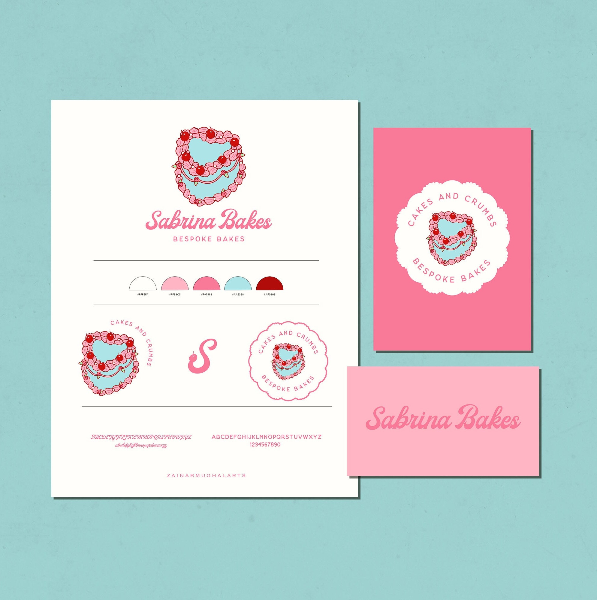 Vintage Cake Logo: 70s Bakery Branding, Pink Cherry Logo Design ...