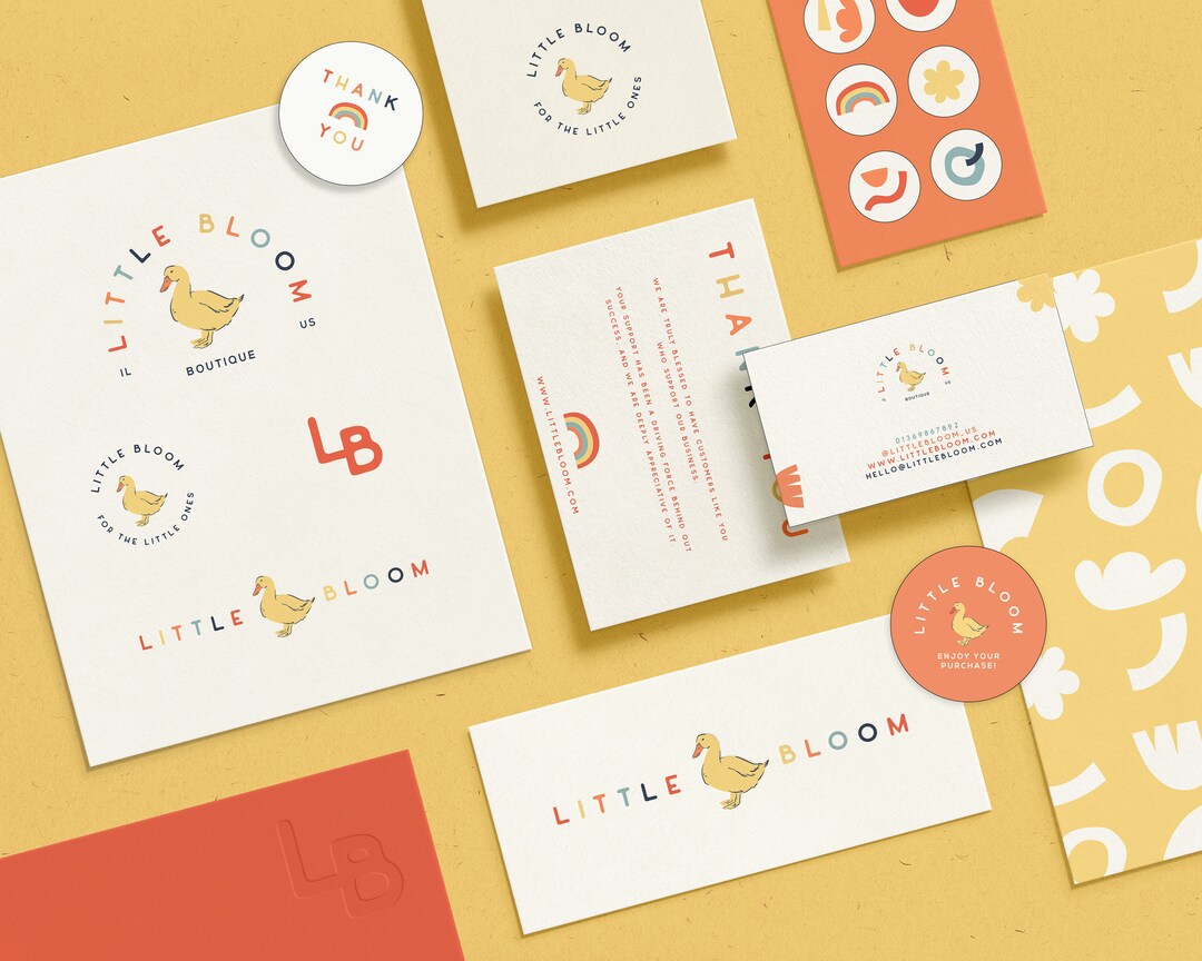 Semi Custom Branding Kit, Baby, Kids and Children Logo Branding, Cute ...