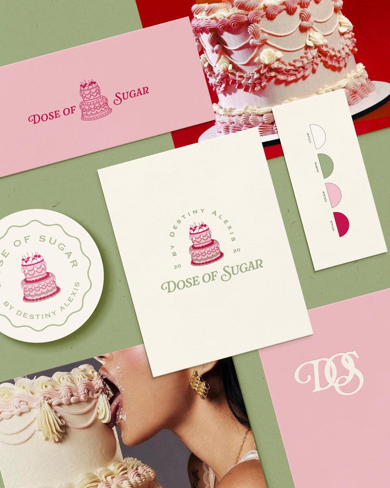 Vintage Bakery Logo: Premade Retro Cake Logo and Brand Design (digital ...
