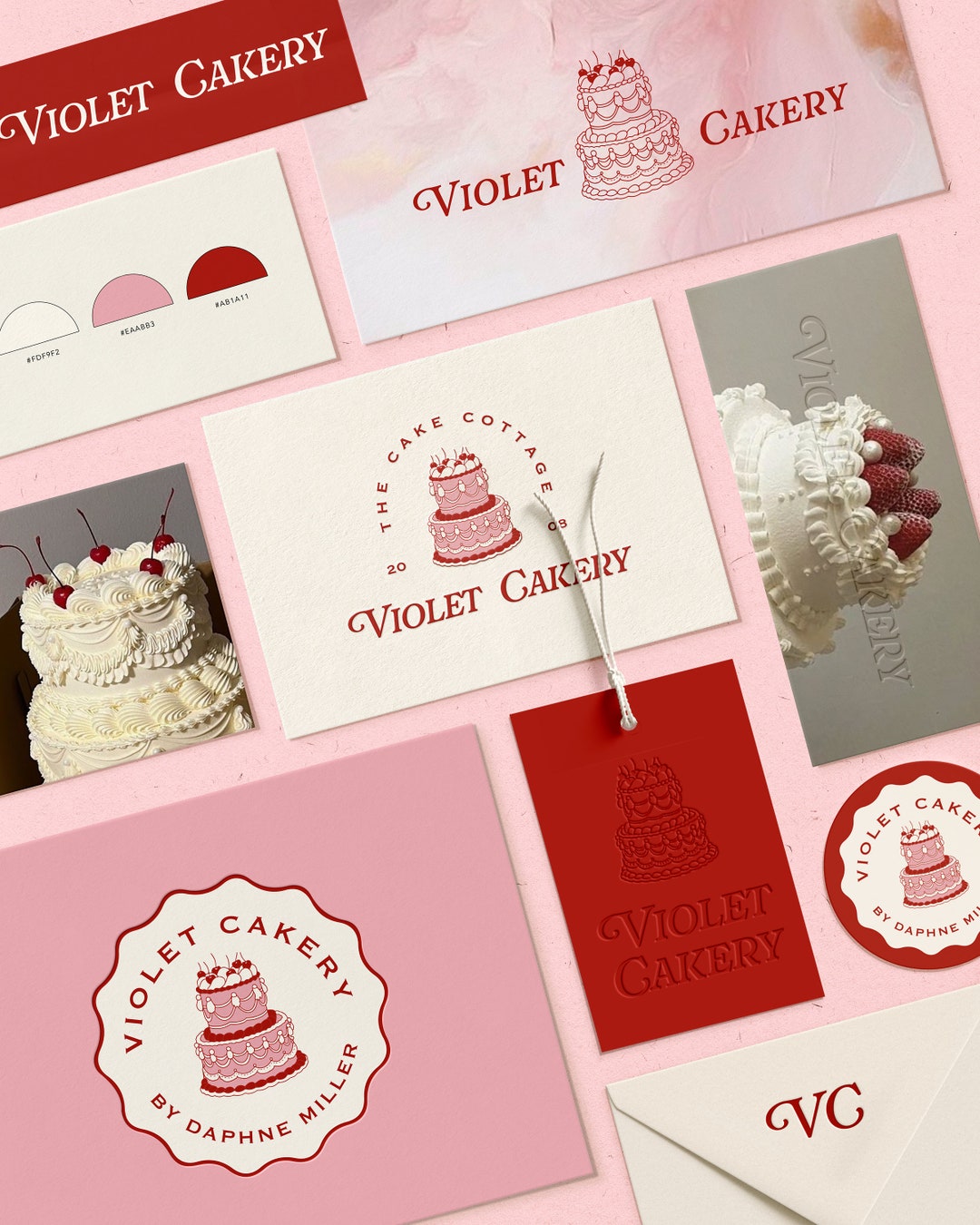 Vintage Bakery Logo: Premade Retro Cake Logo and Brand Design (digital ...