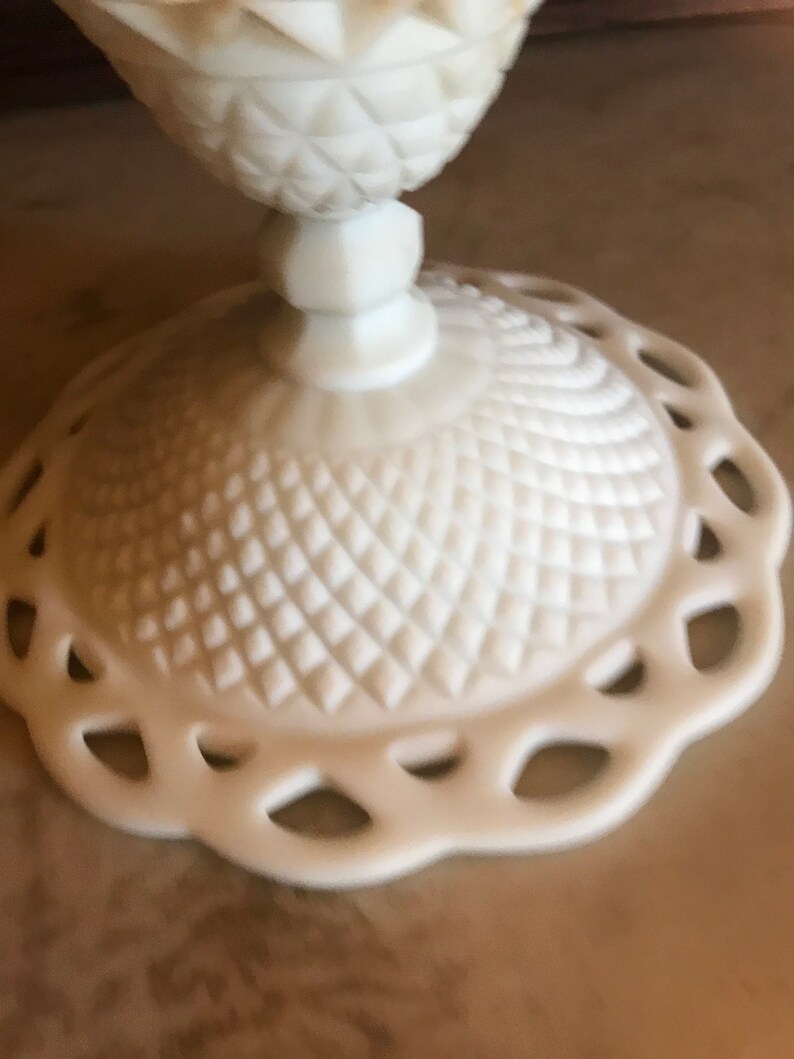 Indiana Glass White Milk Glass Compote Mid-century Modern - Etsy