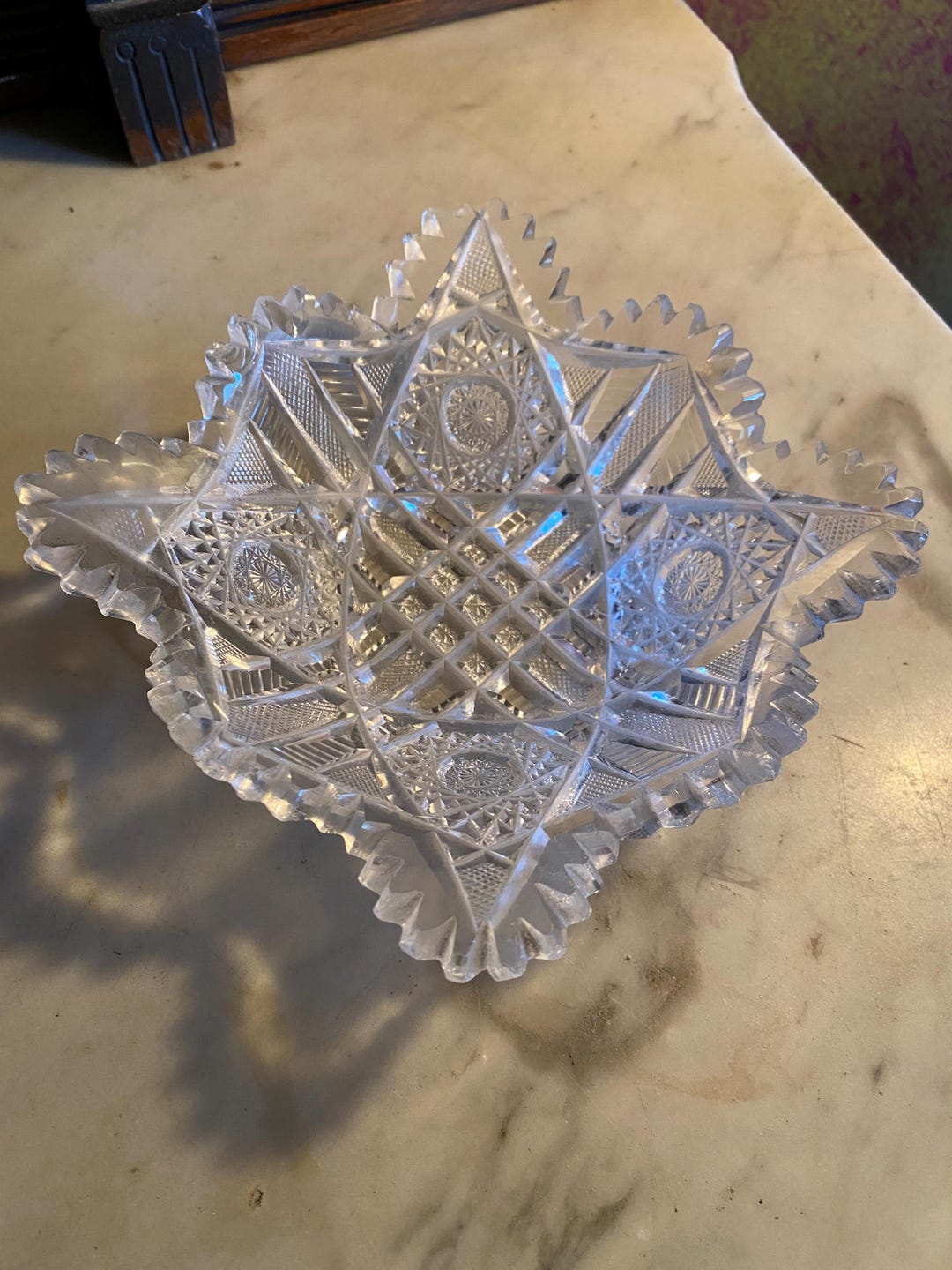 Small Crystal Candy Dish -- Beautiful Unique Candy Dish -- Glass Candy ...