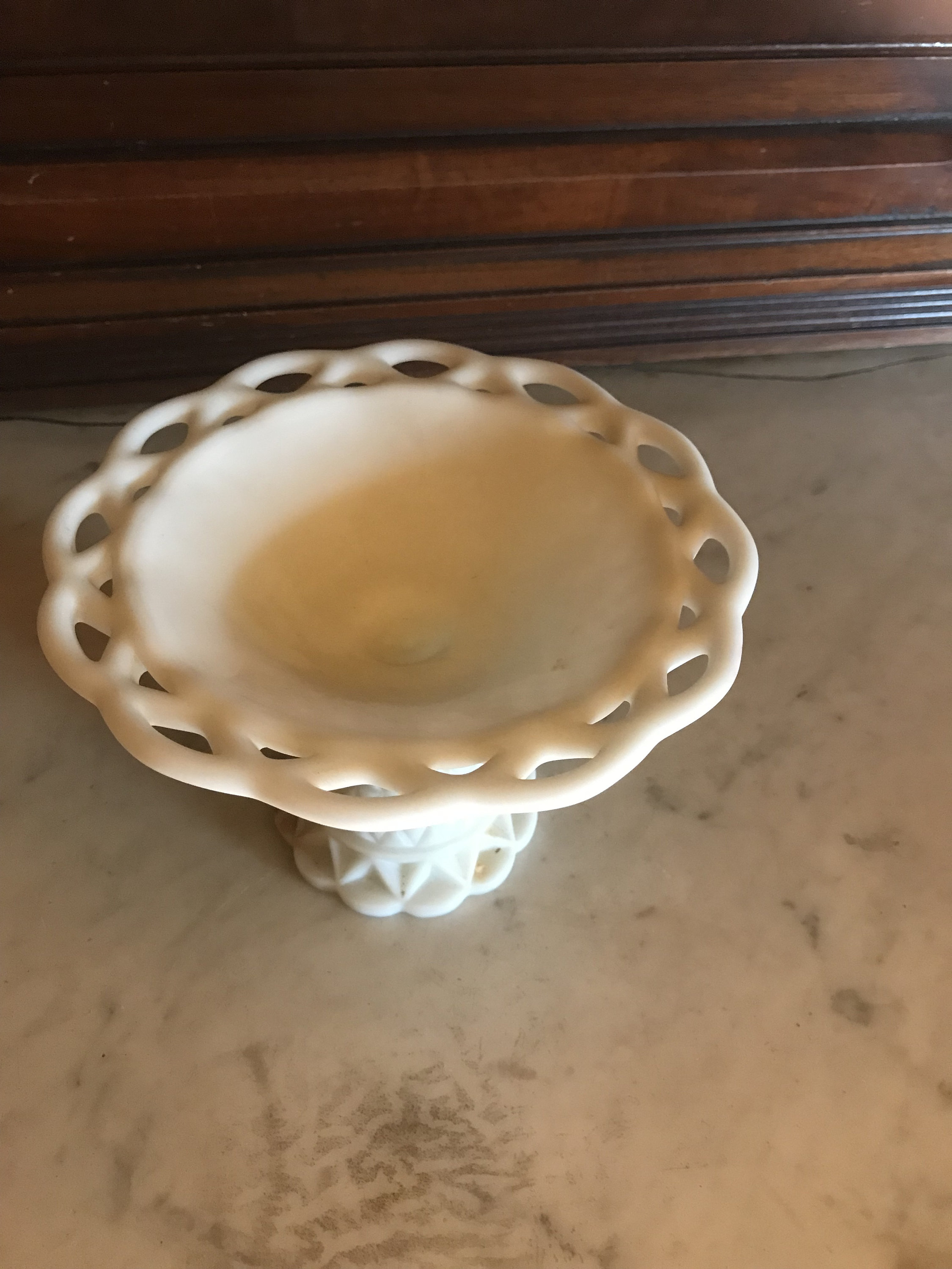 Indiana Glass White Milk Glass Compote Mid-Century Modern | Etsy