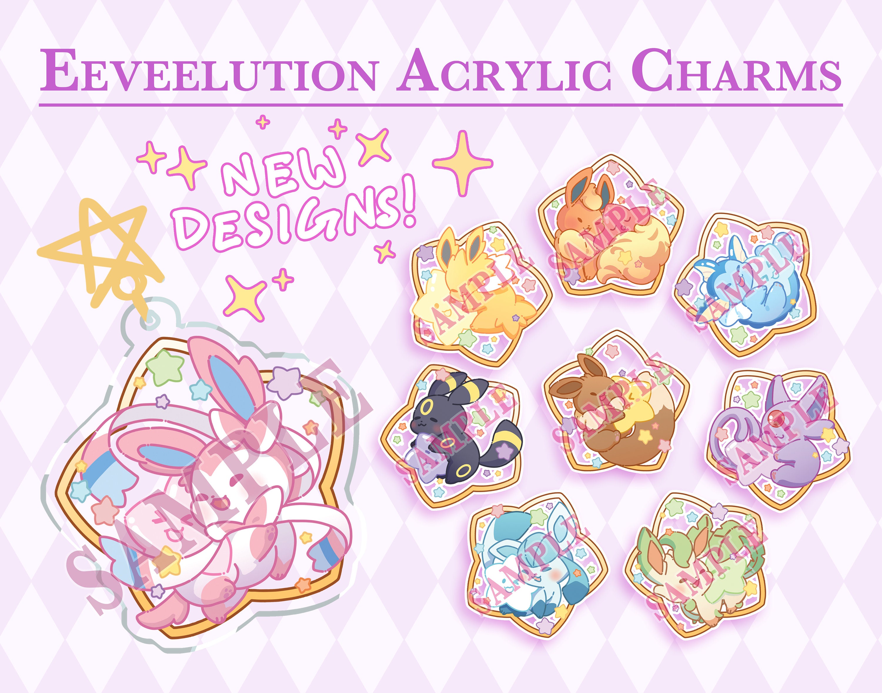 2-inch Eeveelution Acrylic Charm Keychain - Etsy