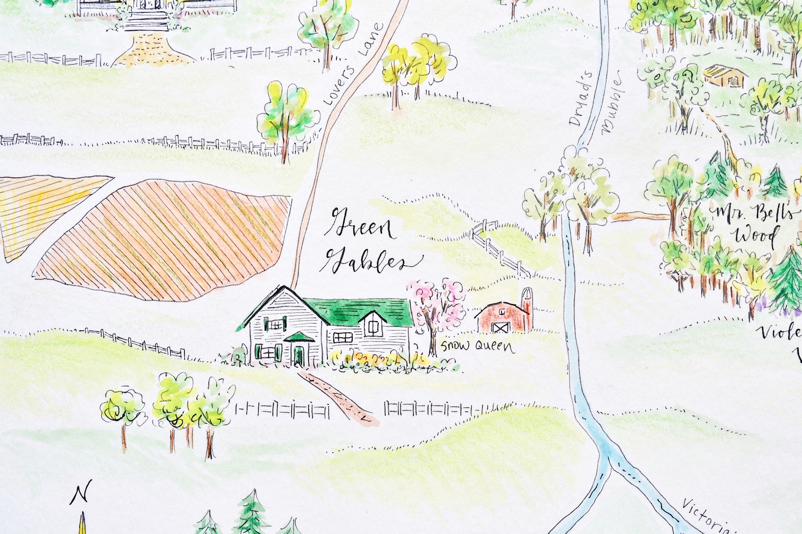 Avonlea Map anne of Green Gables Watercolour Print 8x10 - Etsy