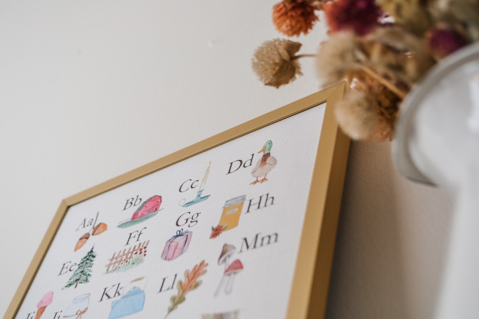 Watercolor Alphabet Poster: Educational ABC Chart, Playroom Decor (8x10 ...