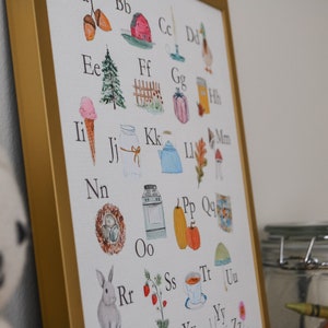 Watercolor Alphabet Poster: Educational ABC Chart, Playroom Decor (8x10 ...