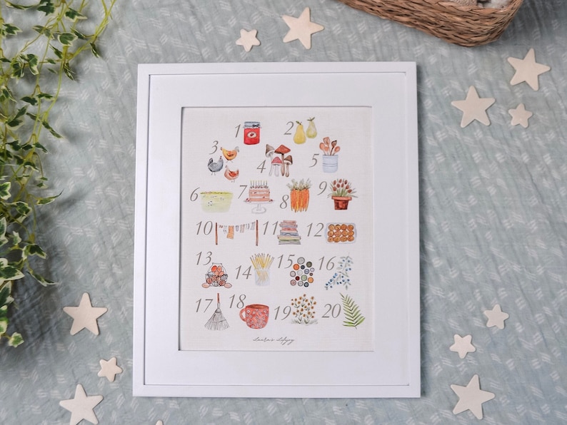 Numbers 1-20 Poster: Watercolor Educational Chart, Playroom Decor - Etsy
