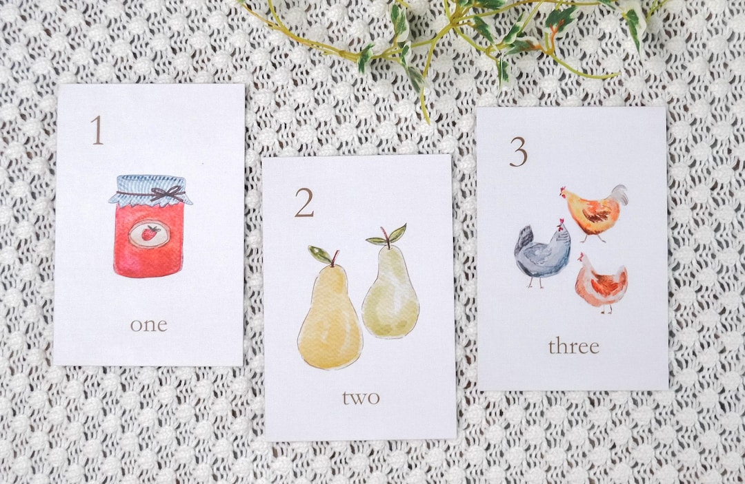 Watercolor Number Flashcards 1-20: Educational Cards, Homeschool ...