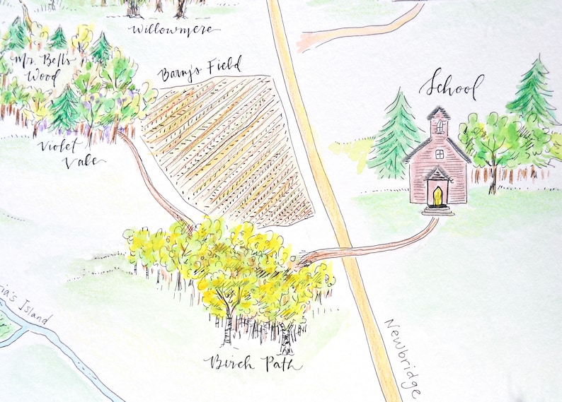 Avonlea Map anne of Green Gables Watercolour Print 8x10 - Etsy