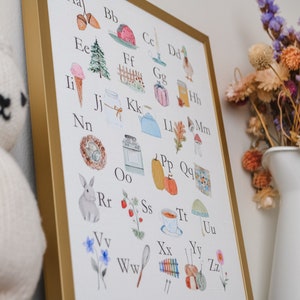 Watercolor Alphabet Poster: Educational ABC Chart, Playroom Decor (8x10 ...