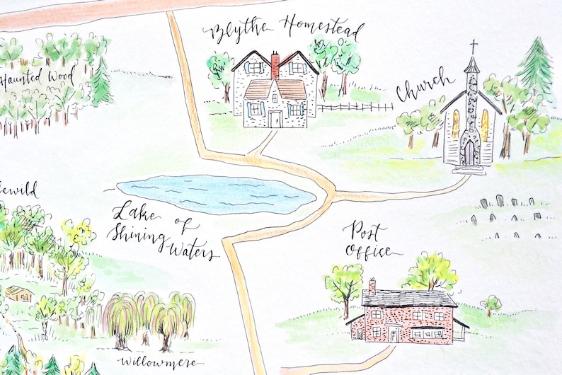 Avonlea Map anne of Green Gables Watercolour Print 8x10 - Etsy