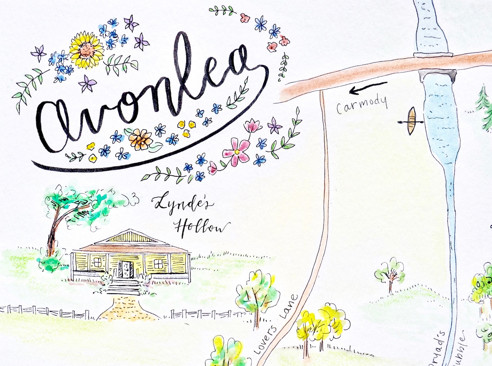 Avonlea Map (anne of Green Gables) - Watercolour Print - 11x14 - Etsy