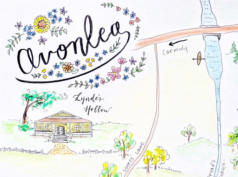 Avonlea Map anne of Green Gables Watercolour Print 8x10 - Etsy Canada