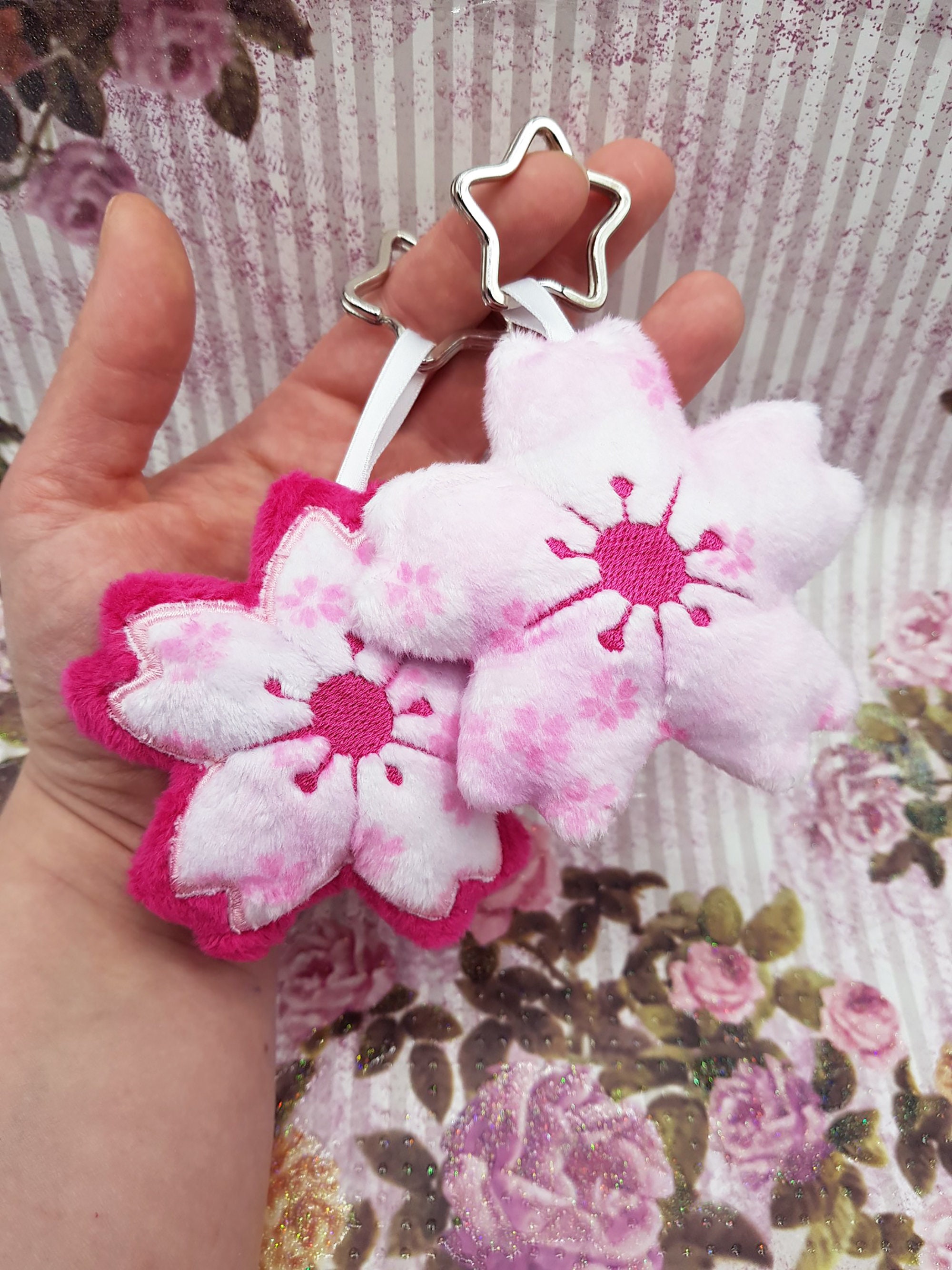 Sakura/cherry Blossom Plush Keychain - Etsy