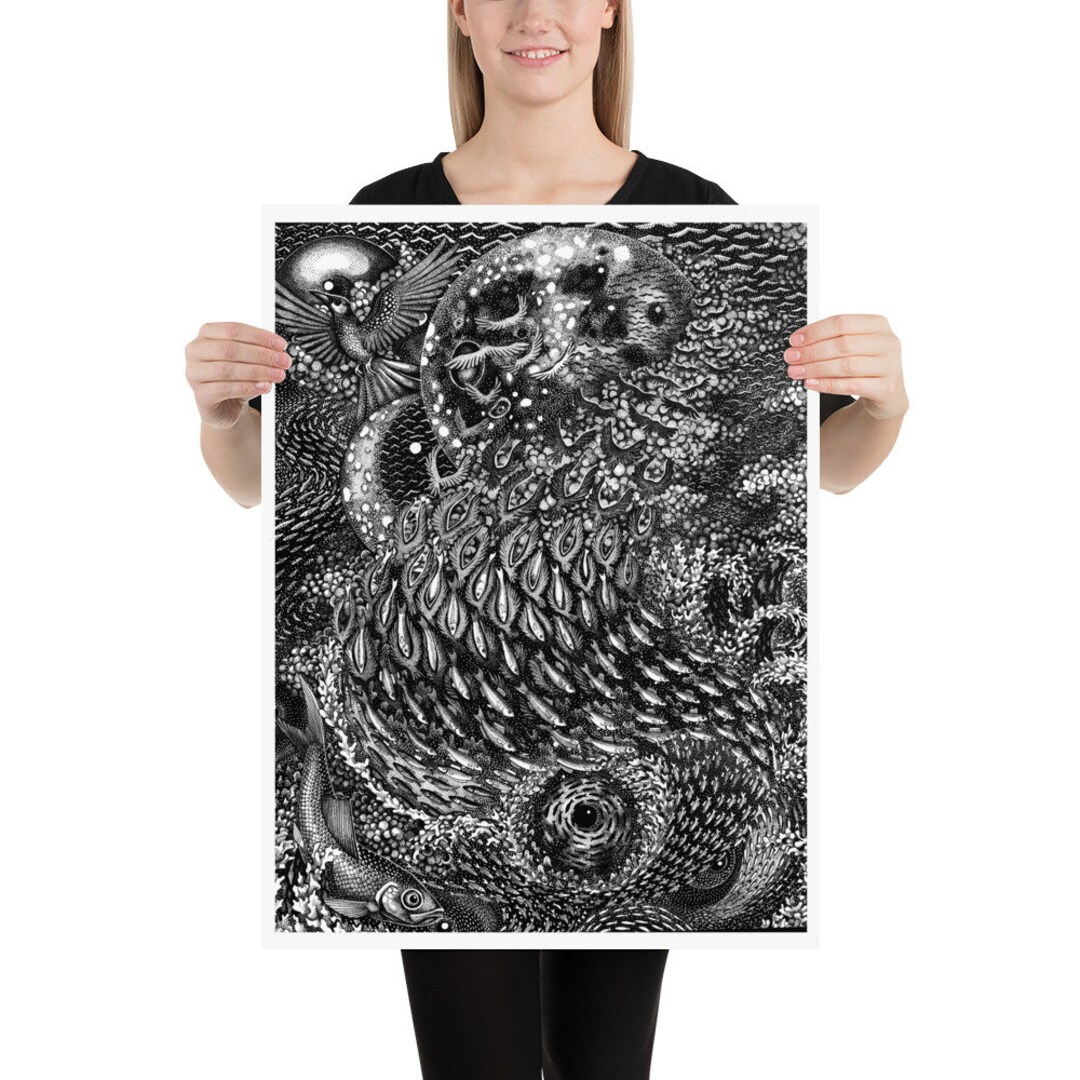 Fish and Flight: Hommage to Escher Poster - Etsy