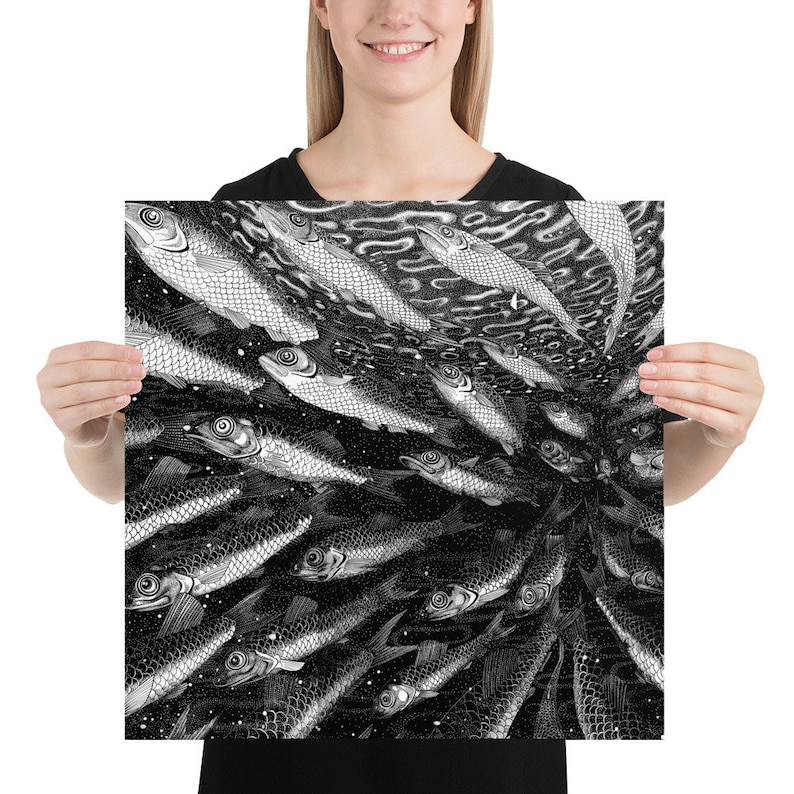 Anchovy School: Poster - Etsy