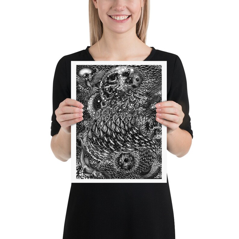 Fish and Flight: Hommage to Escher Poster - Etsy