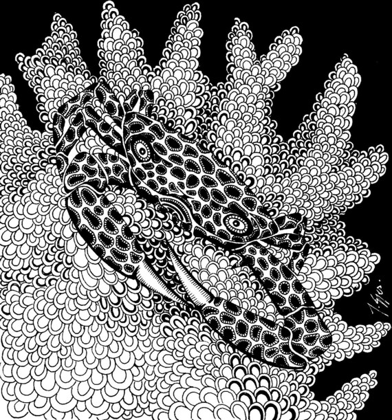 Coral Guard Crab Original Drawing - Etsy