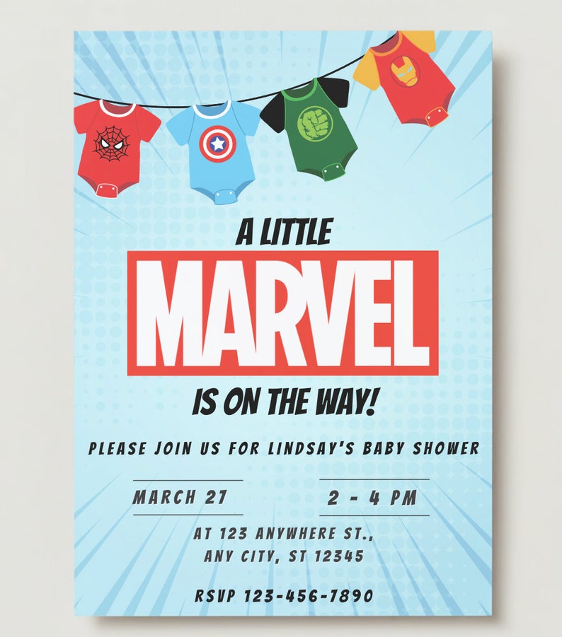 Marvel Baby Shower Invitation - Etsy
