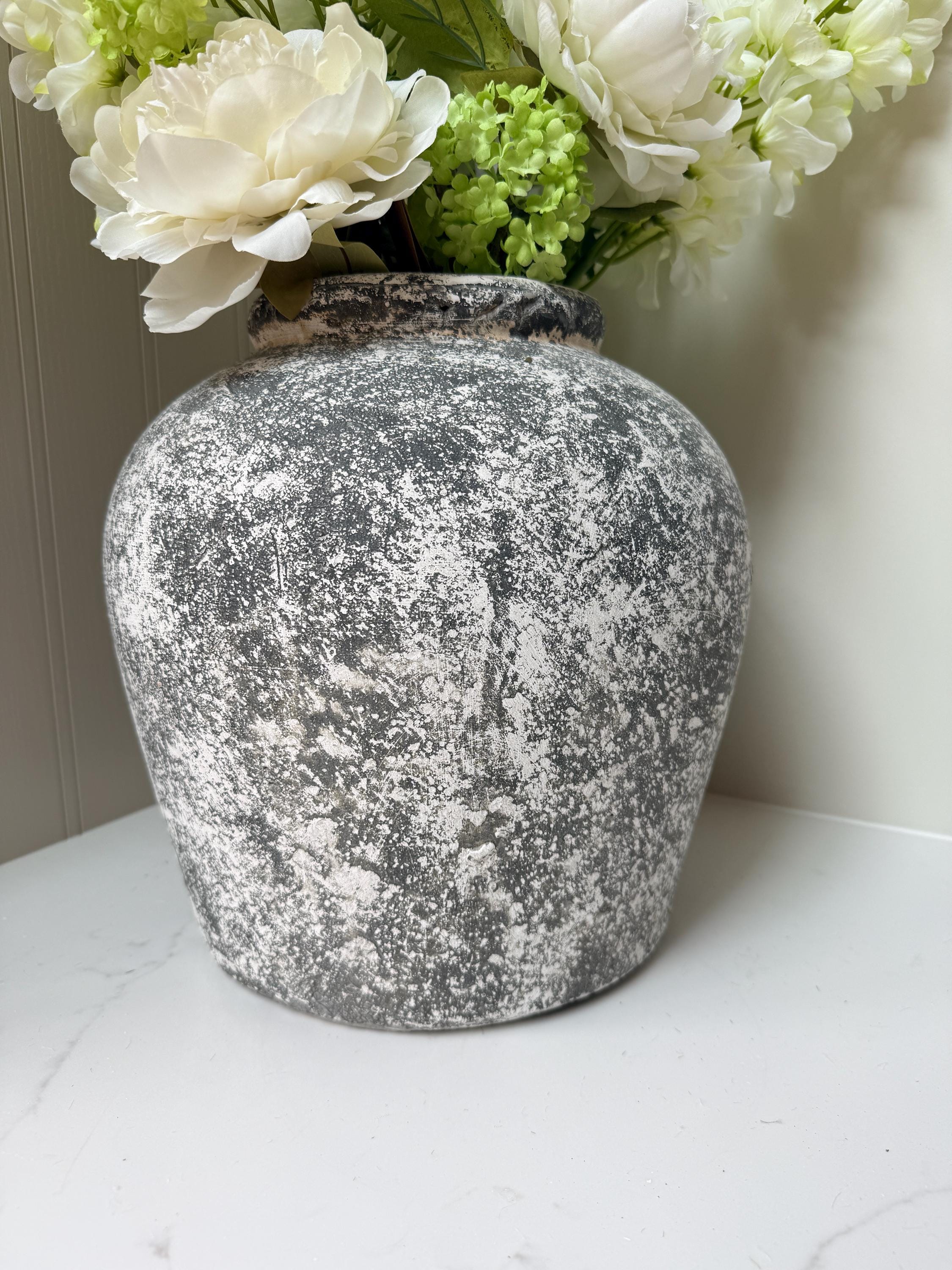Aged Stone Luxury Vase | Rustic Home Decor - Etsy