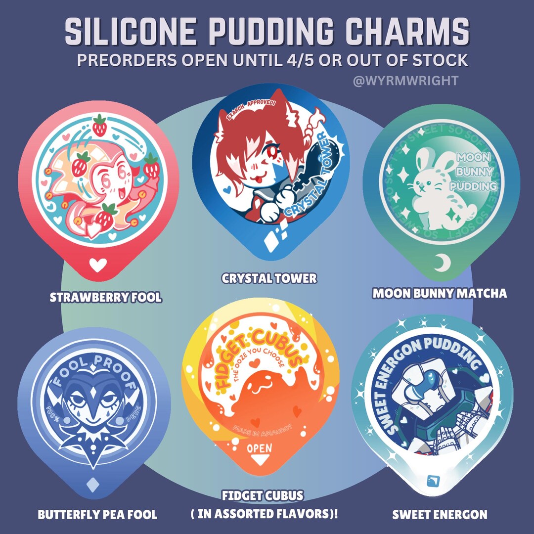 Silicon Pudding Charms- Assorted Flavors! FFXIV, Transformers, Fools ...