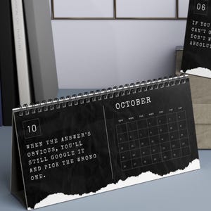 Funny Demotivational Quotes Desk Calendar 2025, Sarcastic Dark Humor ...