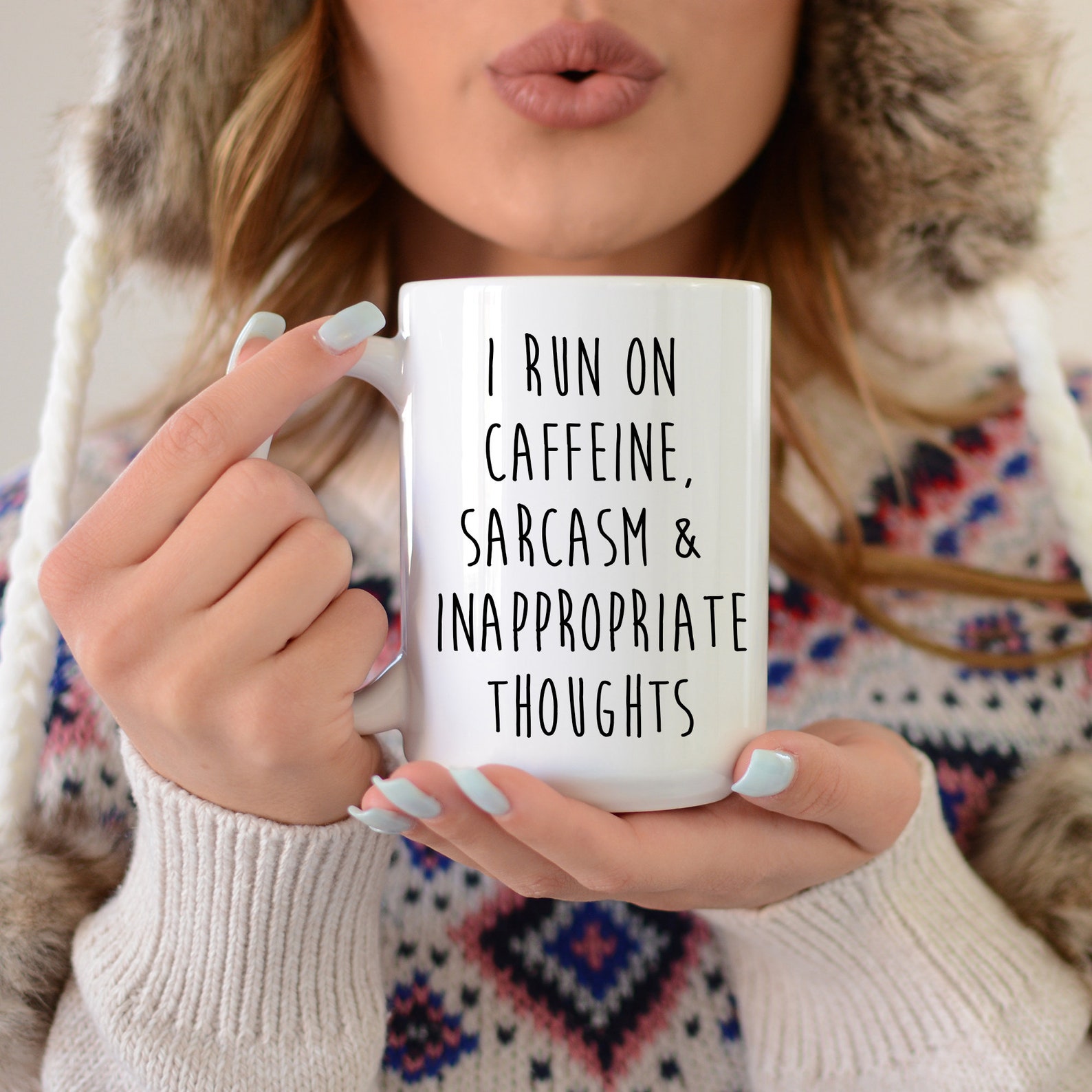 I Run on Caffeine Sarcasm & Inappropriate Thoughts Funny - Etsy