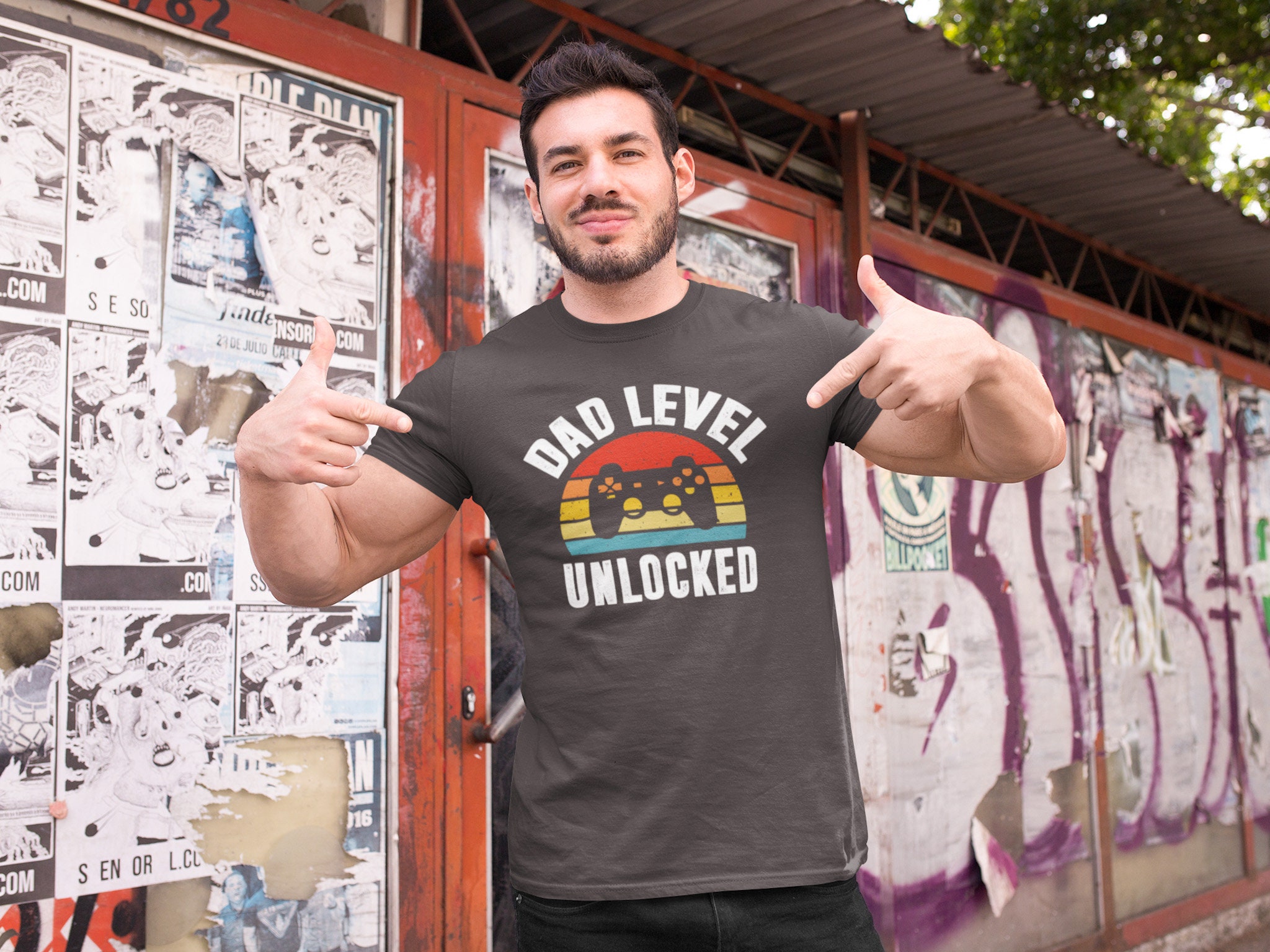 Dad Level Unlocked T-Shirt Gaming Shirt First Time Dad | Etsy