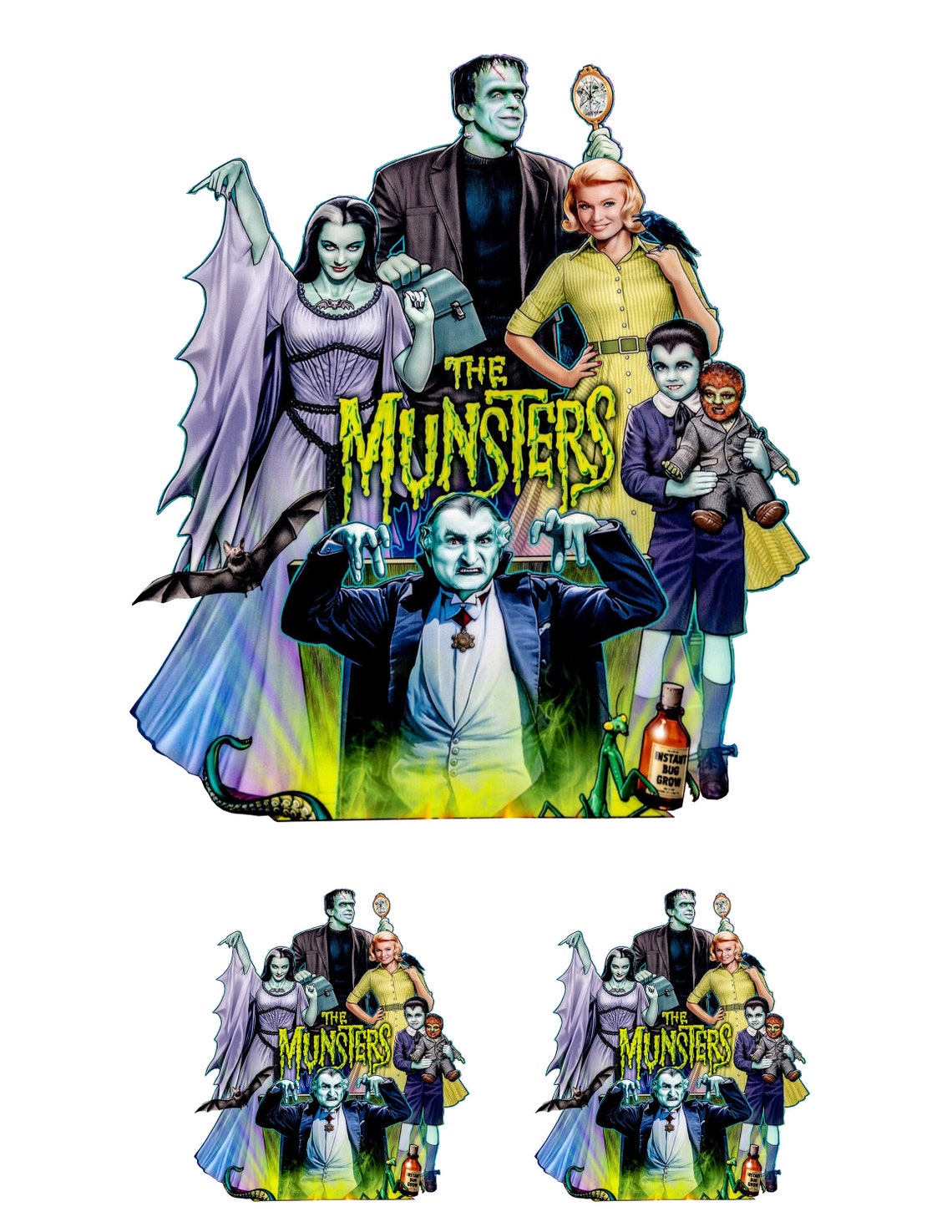STICKERS the Munsters Decals 7" and Pair of 3" - Etsy