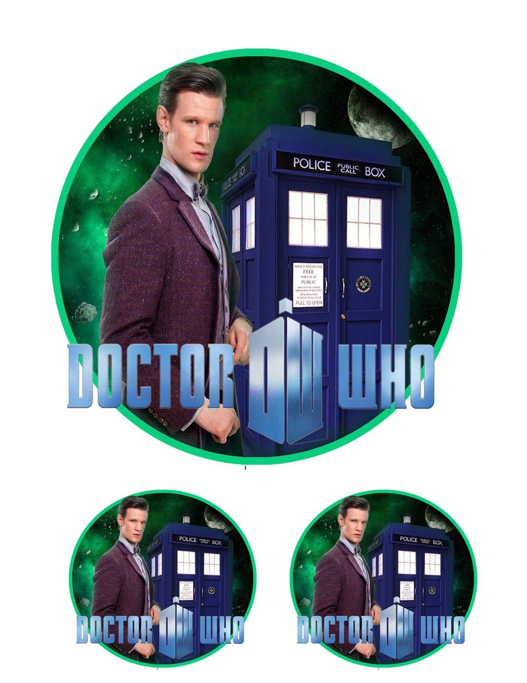 STICKERS Doctor Who 11th Dr. Decals 7" and Pair of 3" - Etsy