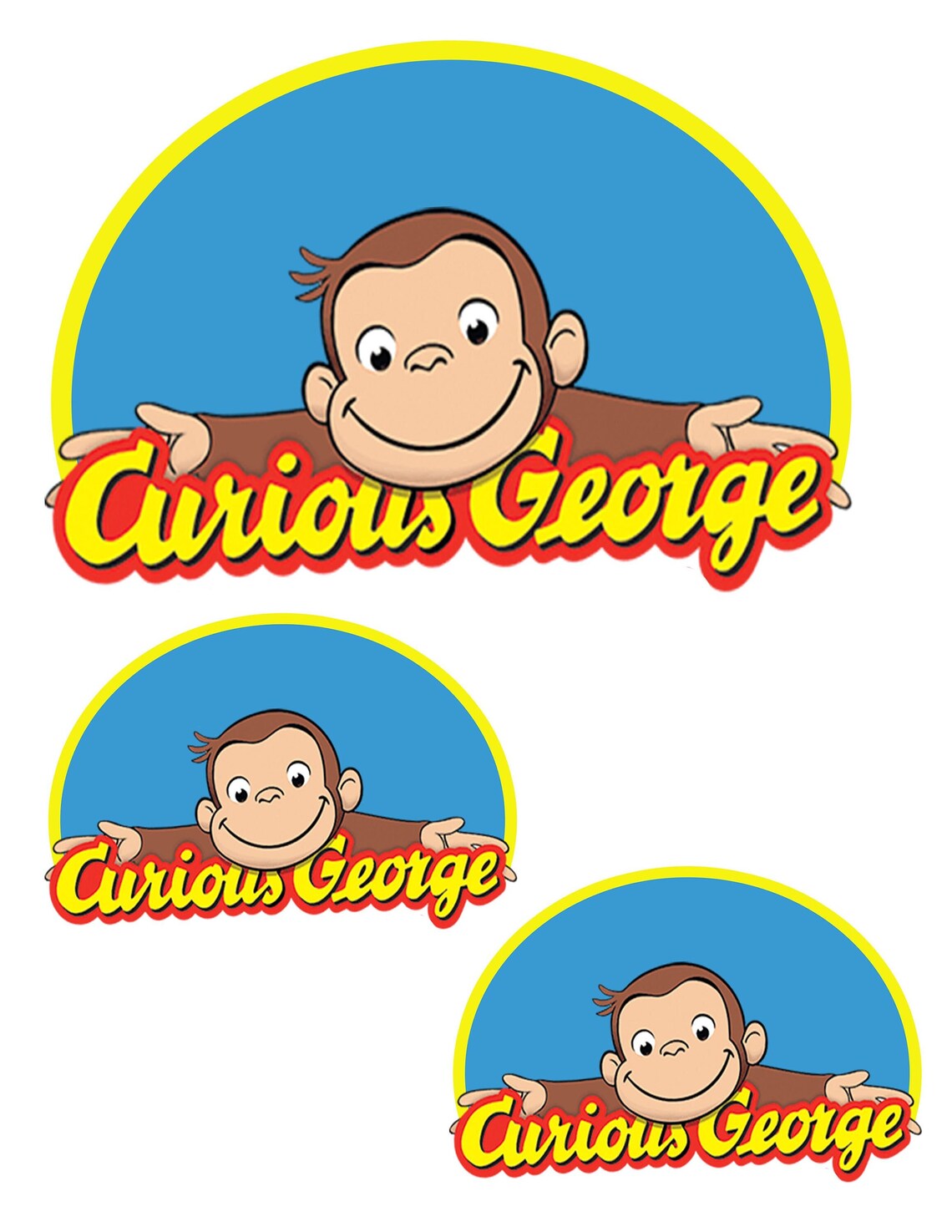 STICKERS Curious George Peeking Decals 7 and Pair of | Etsy
