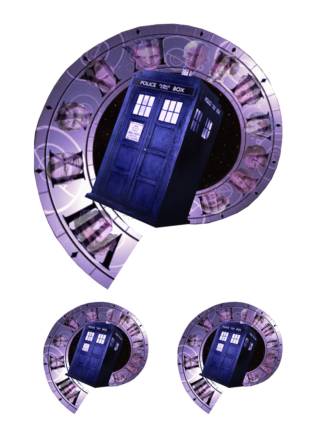 STICKERS Doctor Who Faces Decals 7" and Pair of 3" - Etsy
