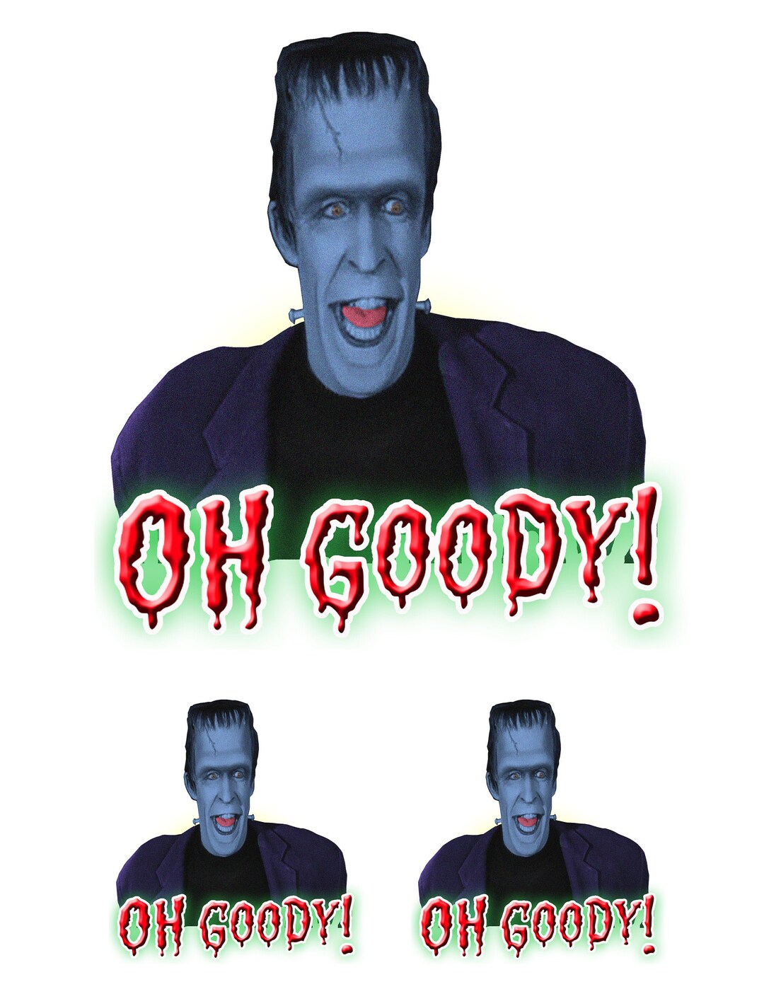 STICKERS Herman Munster Decals 7" and Pair of 3" - Etsy