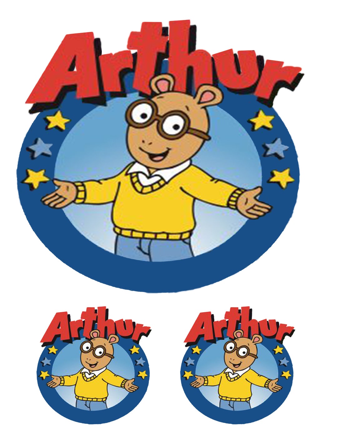 STICKERS Arthur Decals 7" and Pair of 3" - Etsy