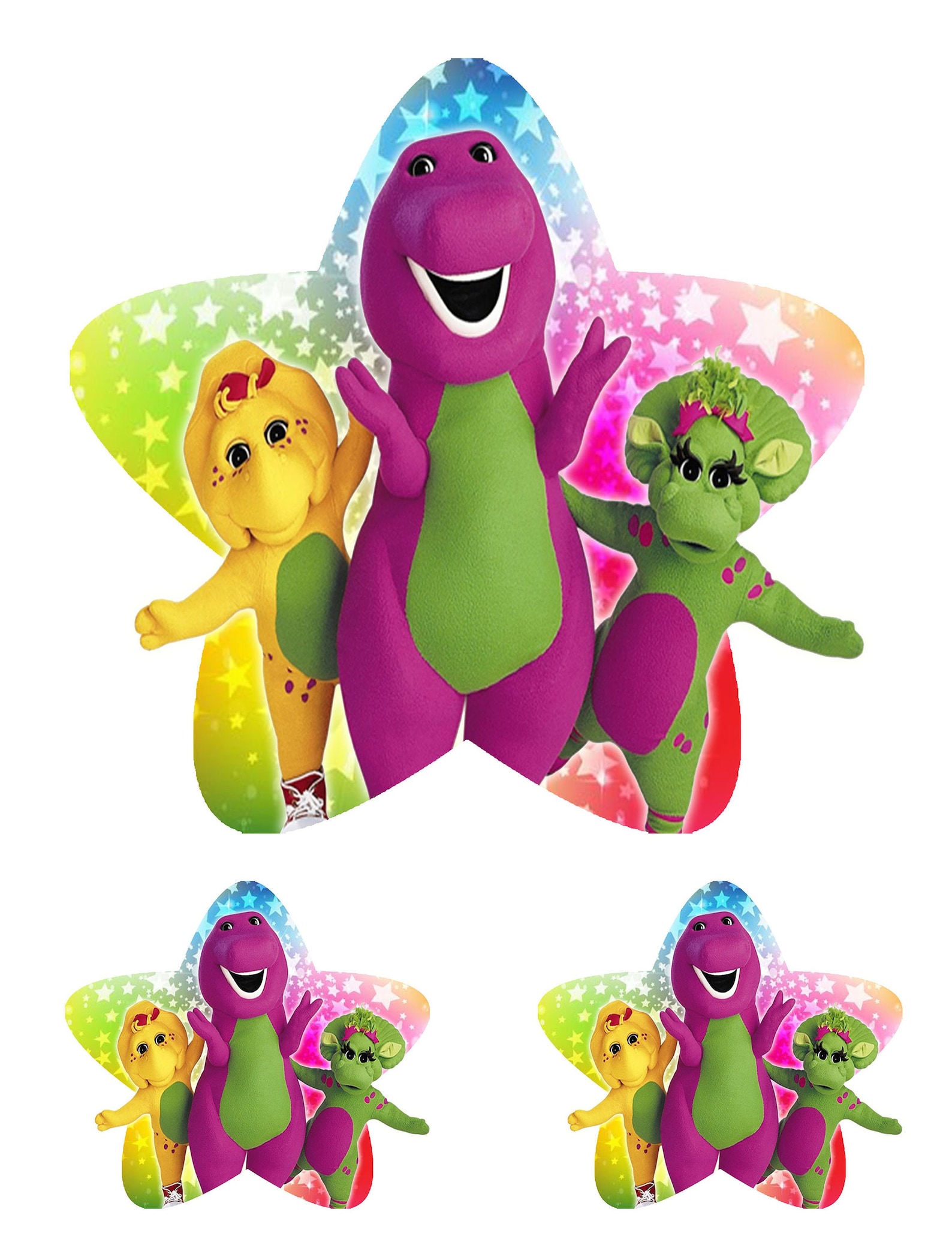 STICKERS Barney Star Decals 7 and Pair of 3 - Etsy