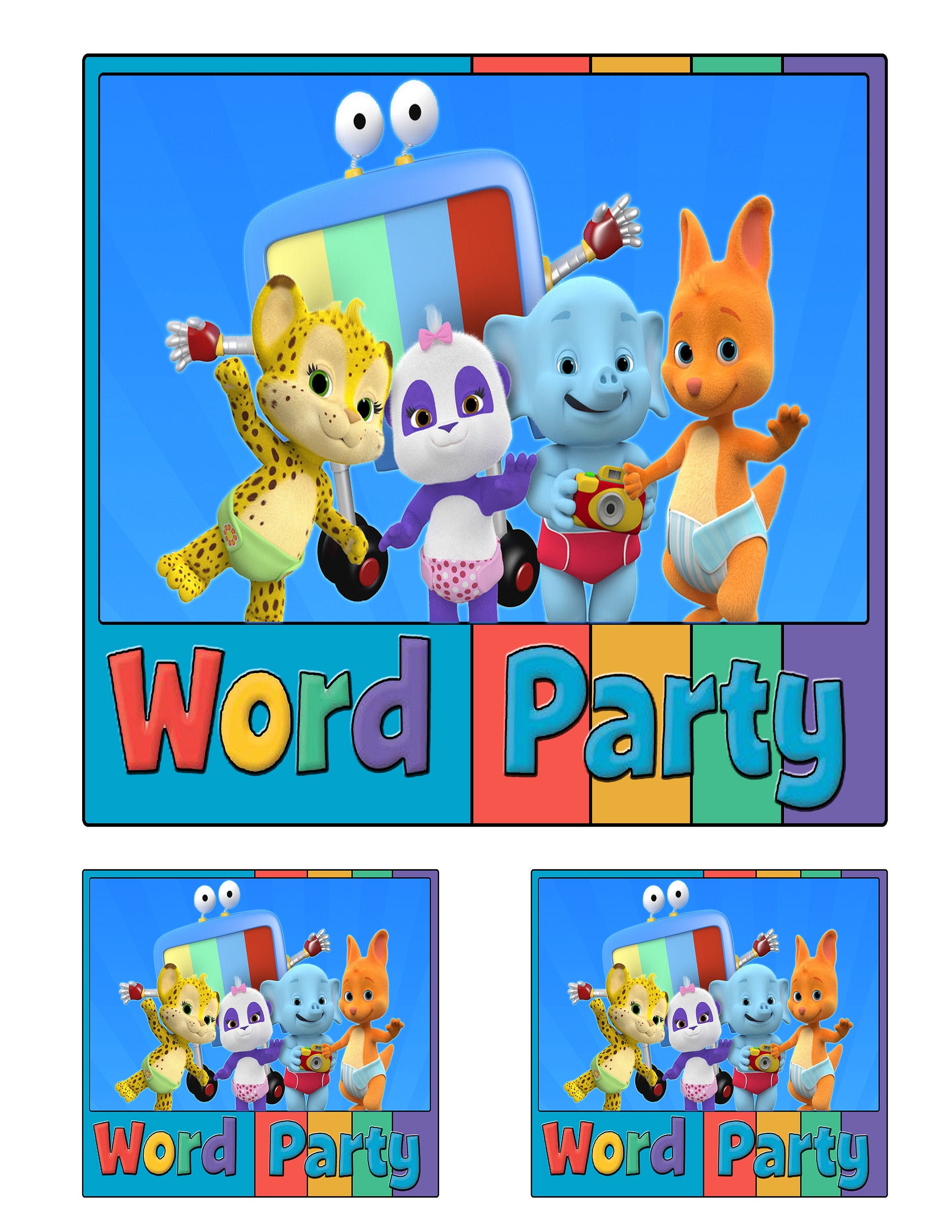 STICKERS Word Party Decals 7 and Pair of 3 - Etsy