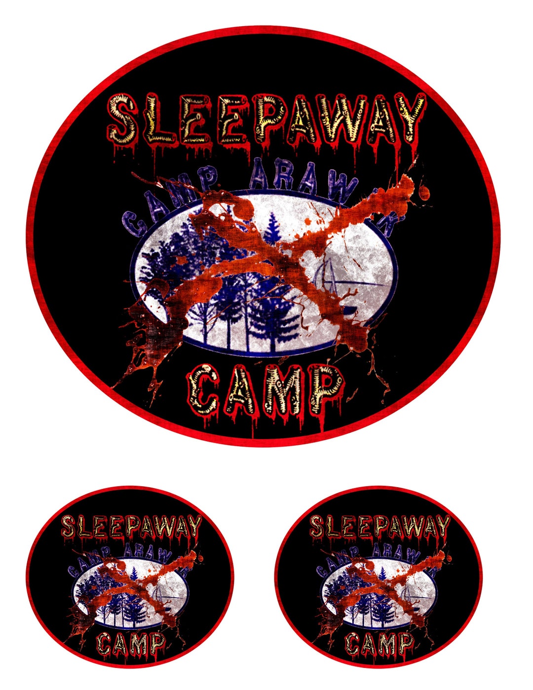 STICKERS Sleepaway Camp Decals 7" and Pair of 3" - Etsy