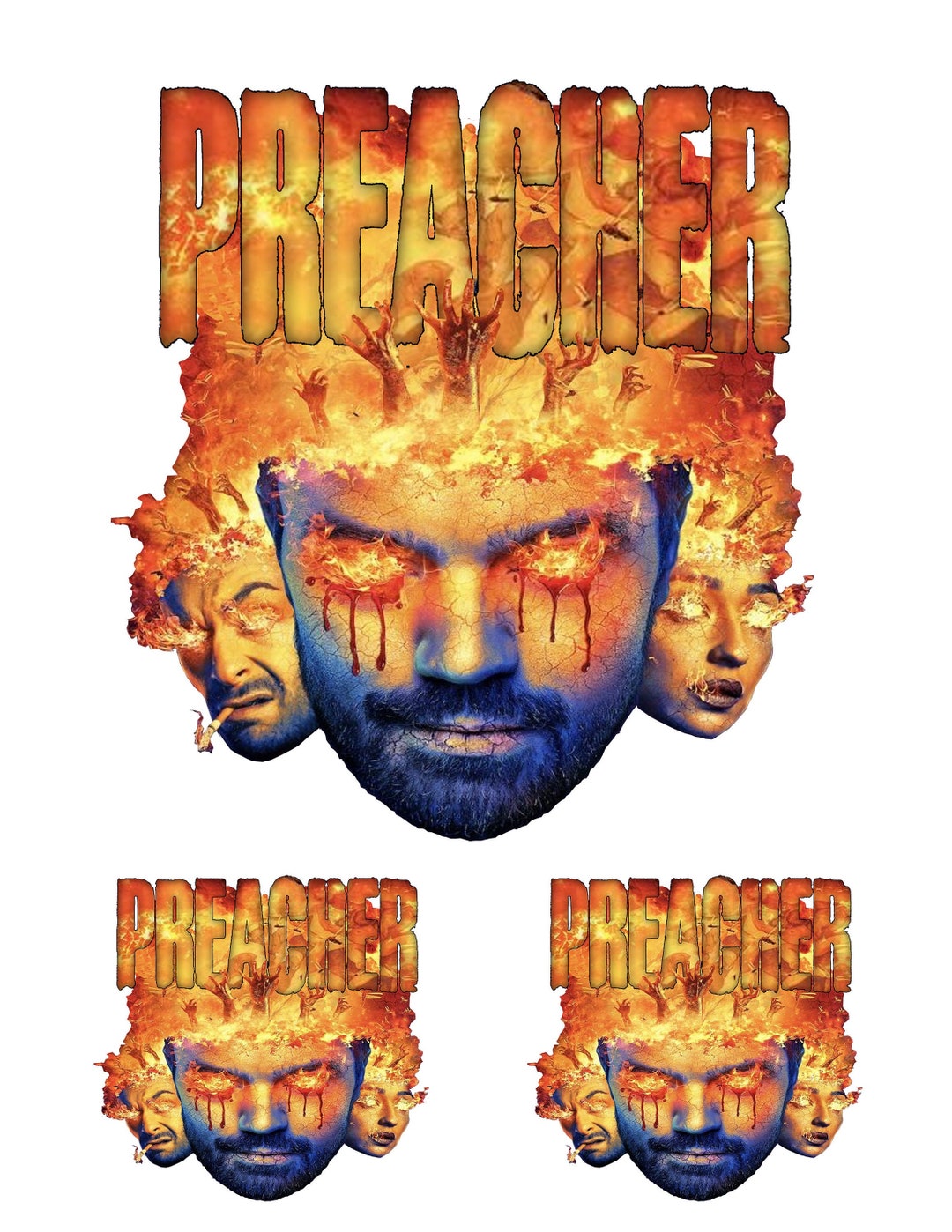 STICKERS Preacher Season 4 Decals 7" and Pair of 3" - Etsy