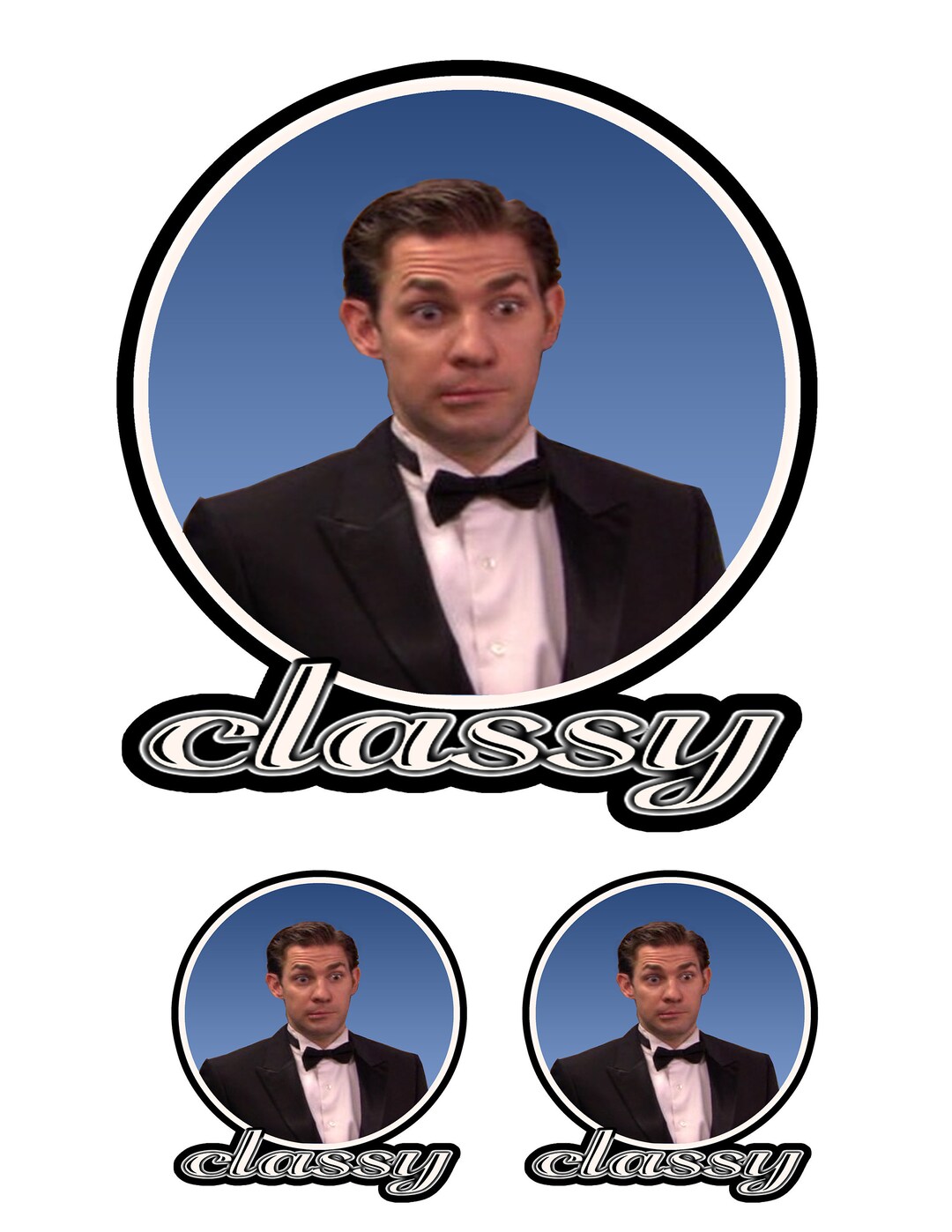 STICKERS the Office Classy Decals 7" and Pair of 3" - Etsy