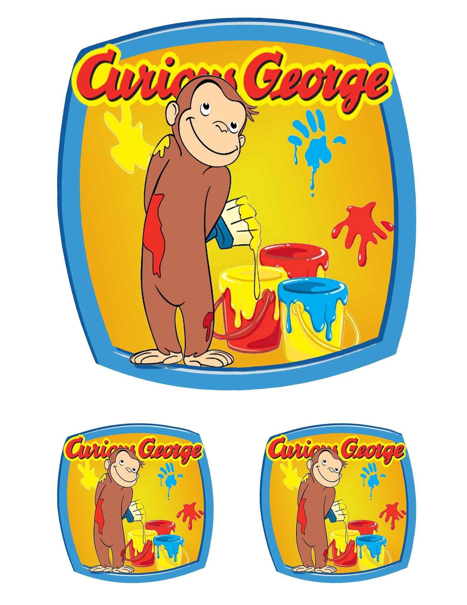STICKERS Curious George Art Decals 7 and Pair of 3 - Etsy