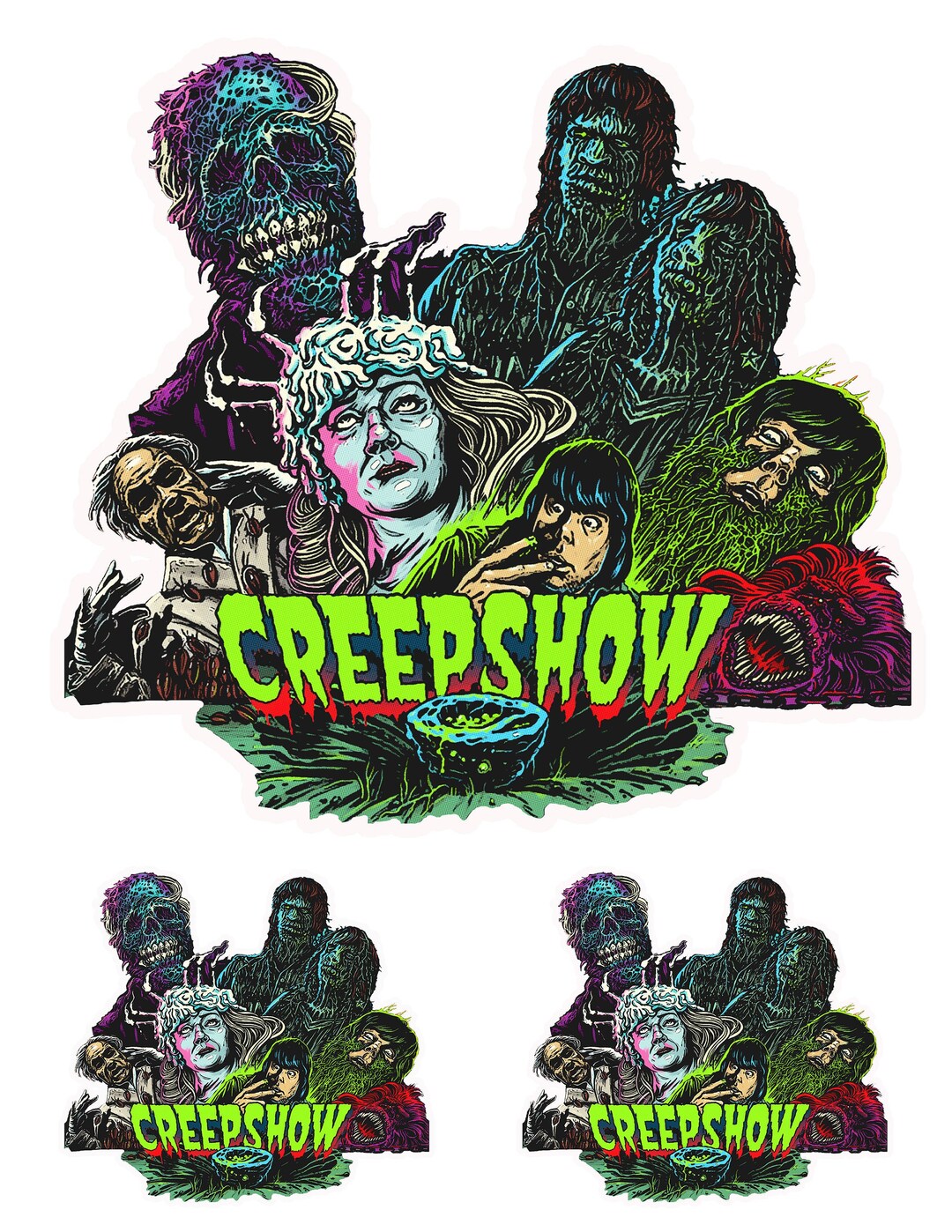 STICKERS Creepshow Decals 7" and Pair of 3" - Etsy