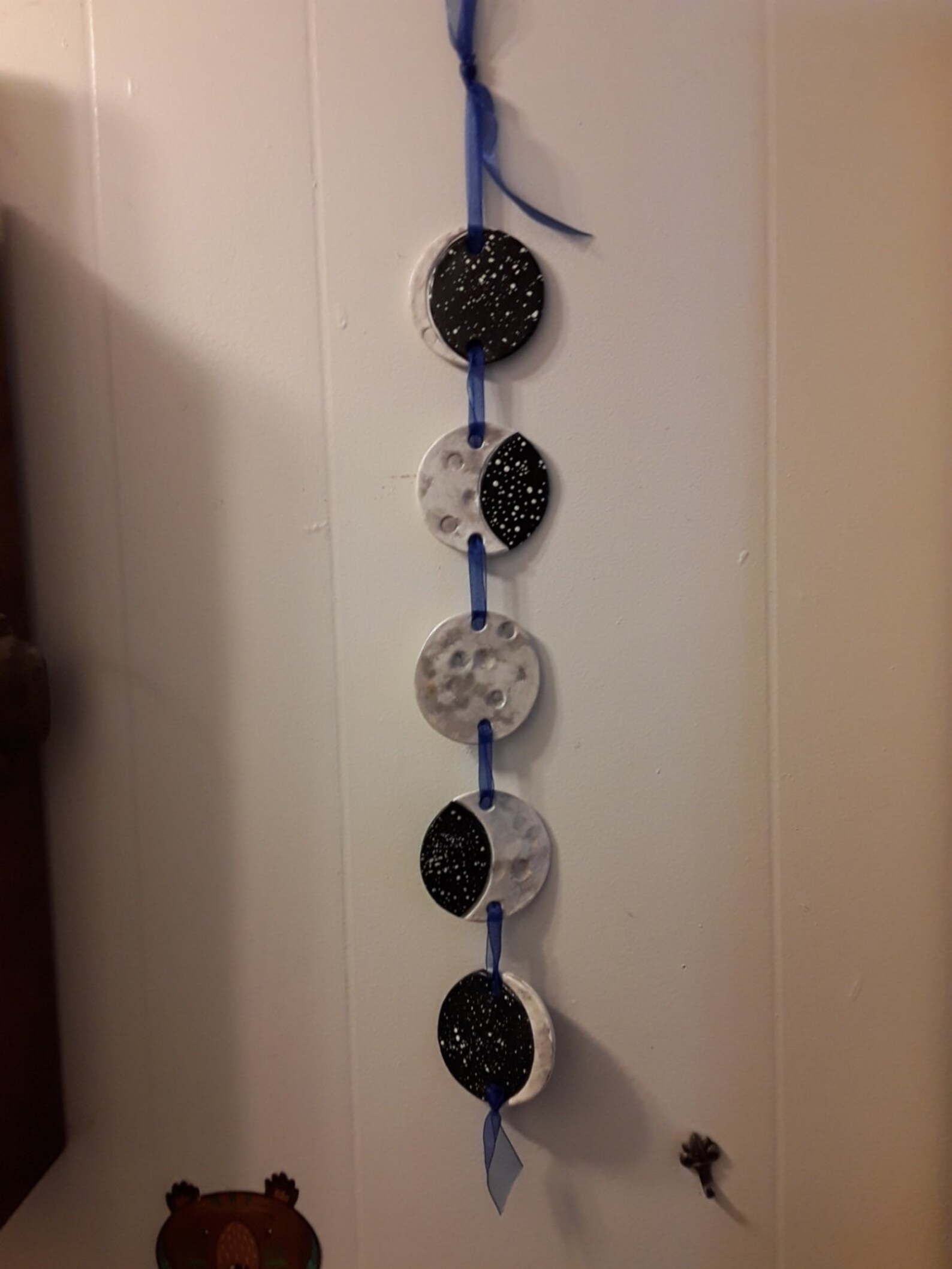 Moon Phase Wall Hanging, Handmade Moon Phase, Clay Moons, Clay Wall ...