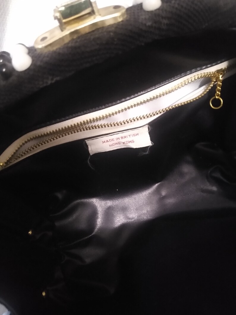 Vintage Black and White Bump Purse - Etsy