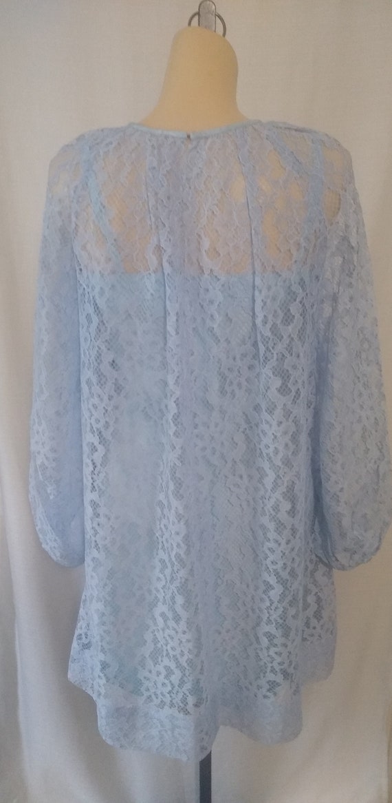 Vintage light blue lace overlay dress - Gem